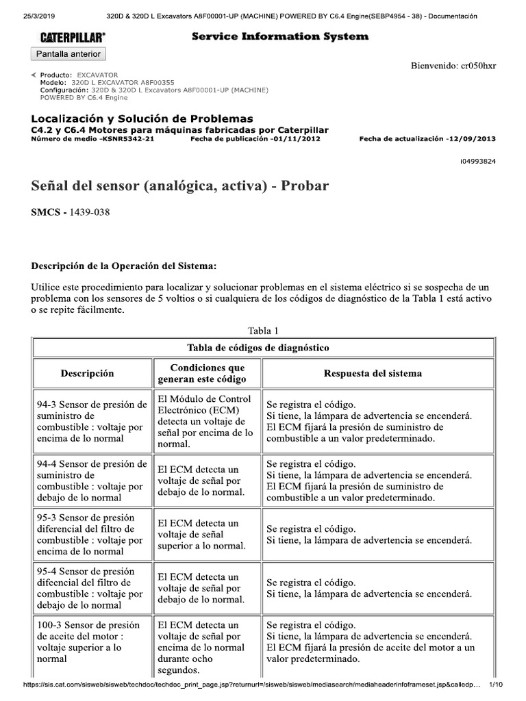 Señal Del Sensor (Analógica, Activa) - Probar 490-4 | PDF