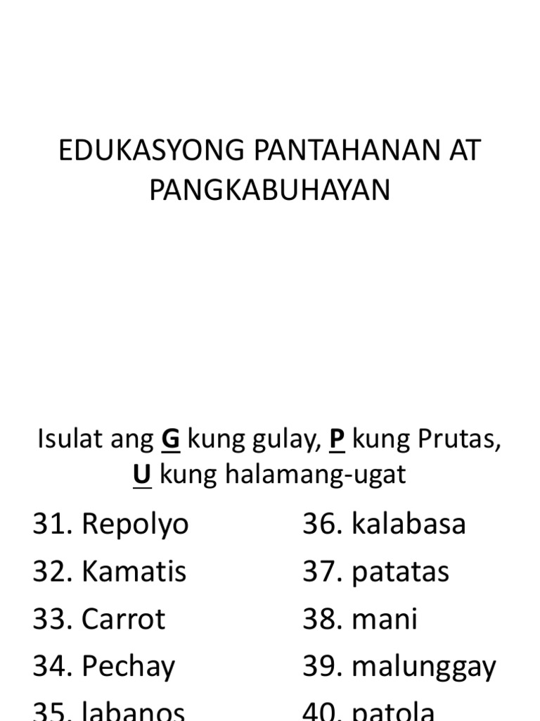 Edukasyong Pantahanan at Pangkabuhayan | PDF