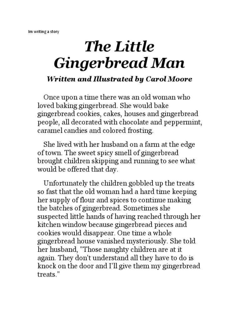 The Little Gingerbread Man Story | PDF