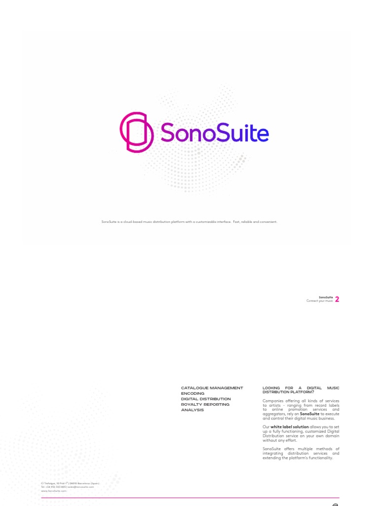 Sonosuite Brochure EN PDF | PDF | Digital Distribution | Record Label