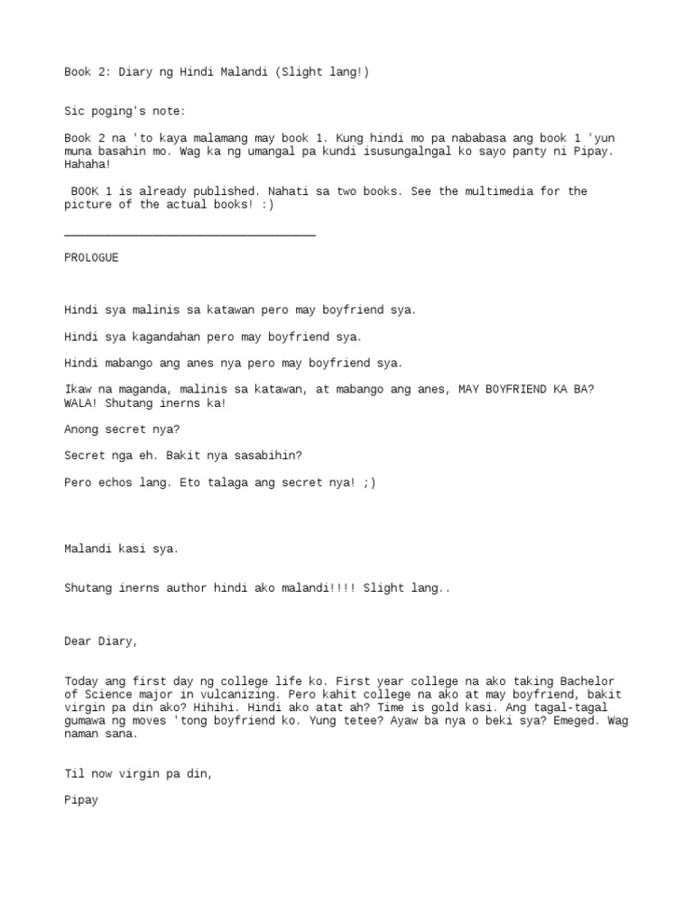 Diary NG Hindi Malandi Slight Lang Season 2 | PDF