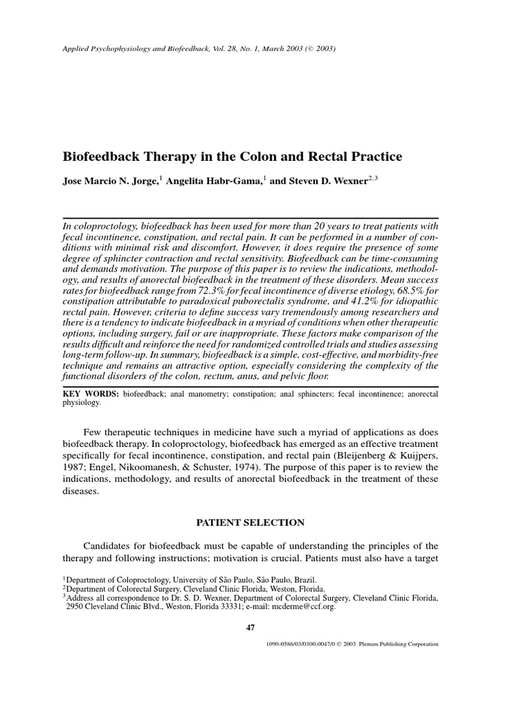 Biofeedback | PDF | Constipation | Digestive System