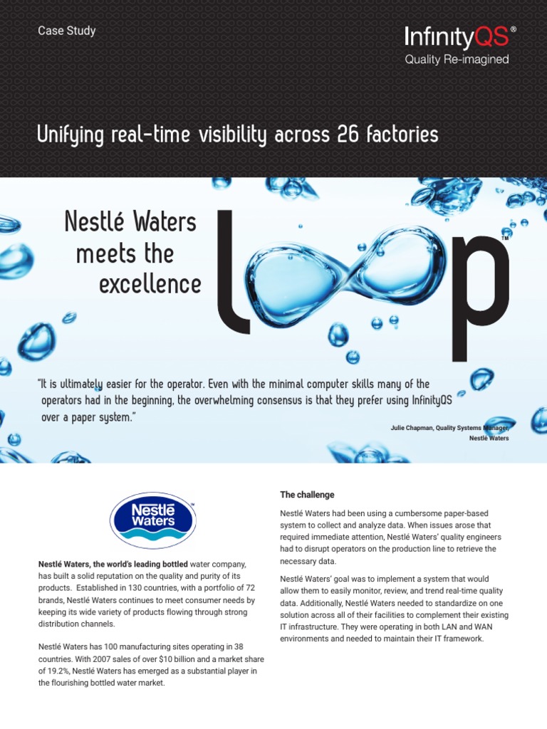 InfinityQS Case Study Nestle Waters PDF | PDF | Retail | Water