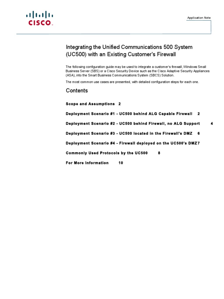 Integrating The Unified Communications 500 System (UC500) With An ...