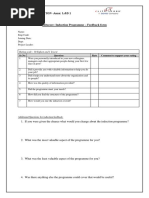 Induction Programme Feedback Form | PDF | Behavioural Sciences ...