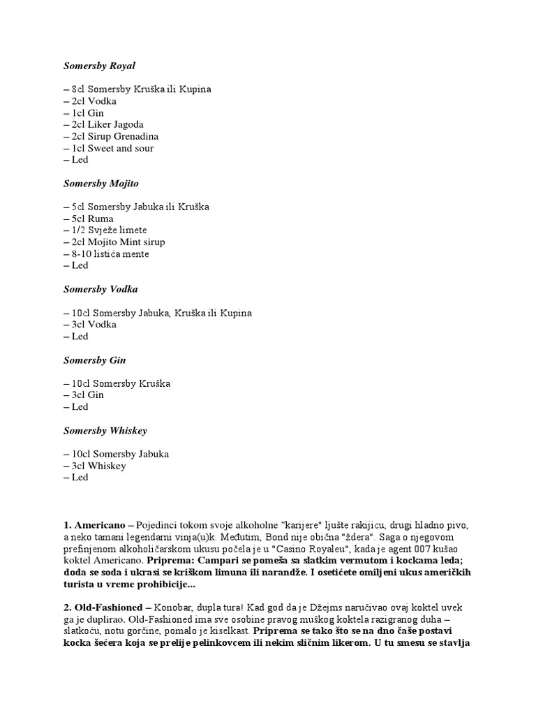 Kokteli Somersby | PDF