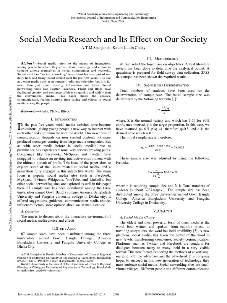 Social Media Research and Its Effect On Our Society | PDF | Social ...