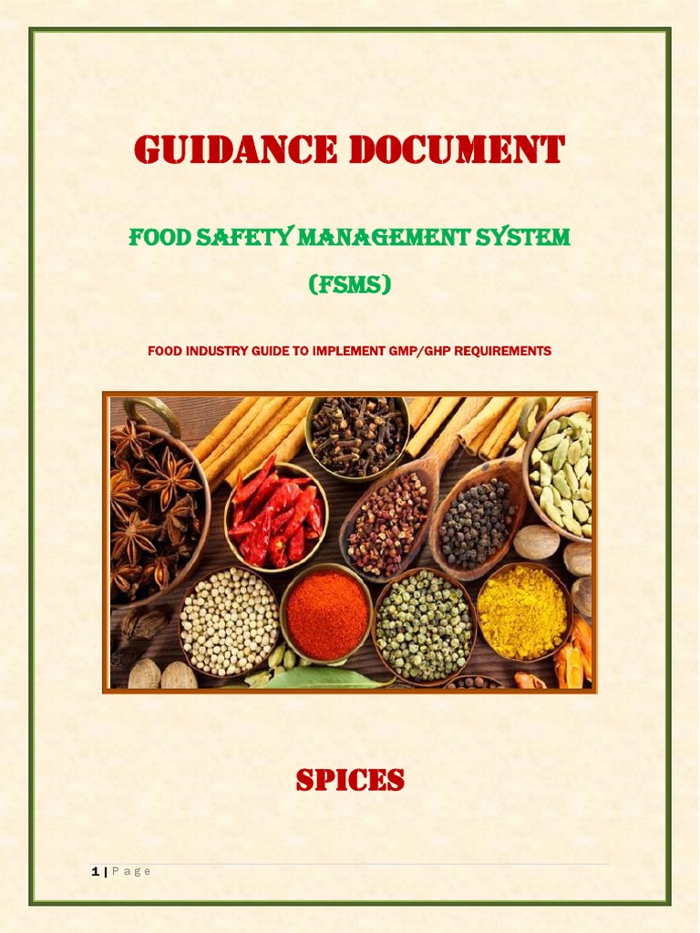 Guidance Document Spices 23 10 2018 PDF | PDF | Hazard Analysis And ...