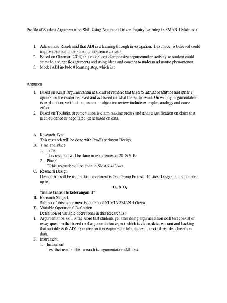 Translate Presentasi Proposal | PDF | Argumentation Theory | Experiment