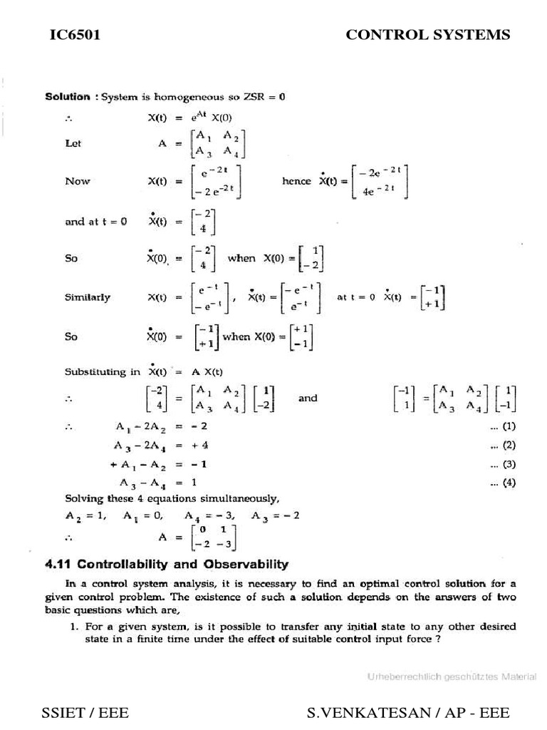 5.3 Concept of Controllability and Observability PDF | PDF