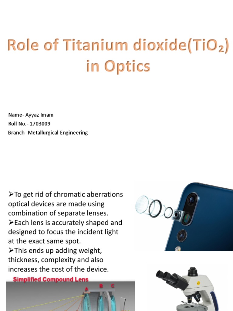 Role of Titanium Dioxide (Tio ) in Optics: Name-Ayyaz Imam Roll No ...