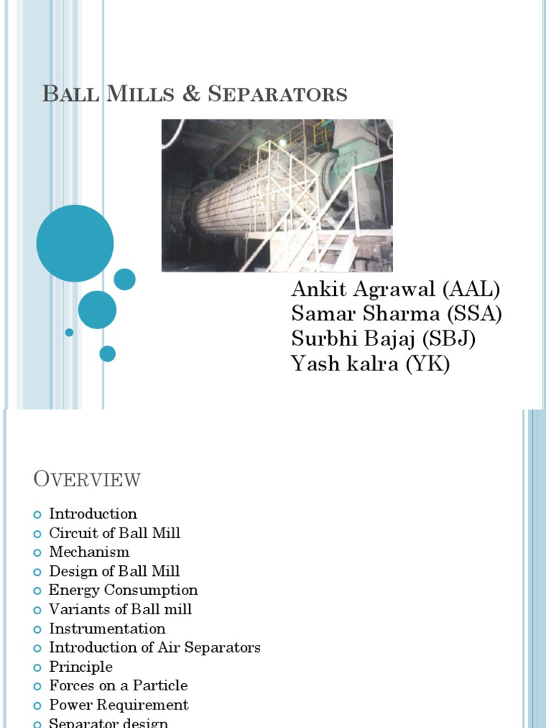 Ball Mill Mechanisms and Separator Systems | PDF | Mill (Grinding ...