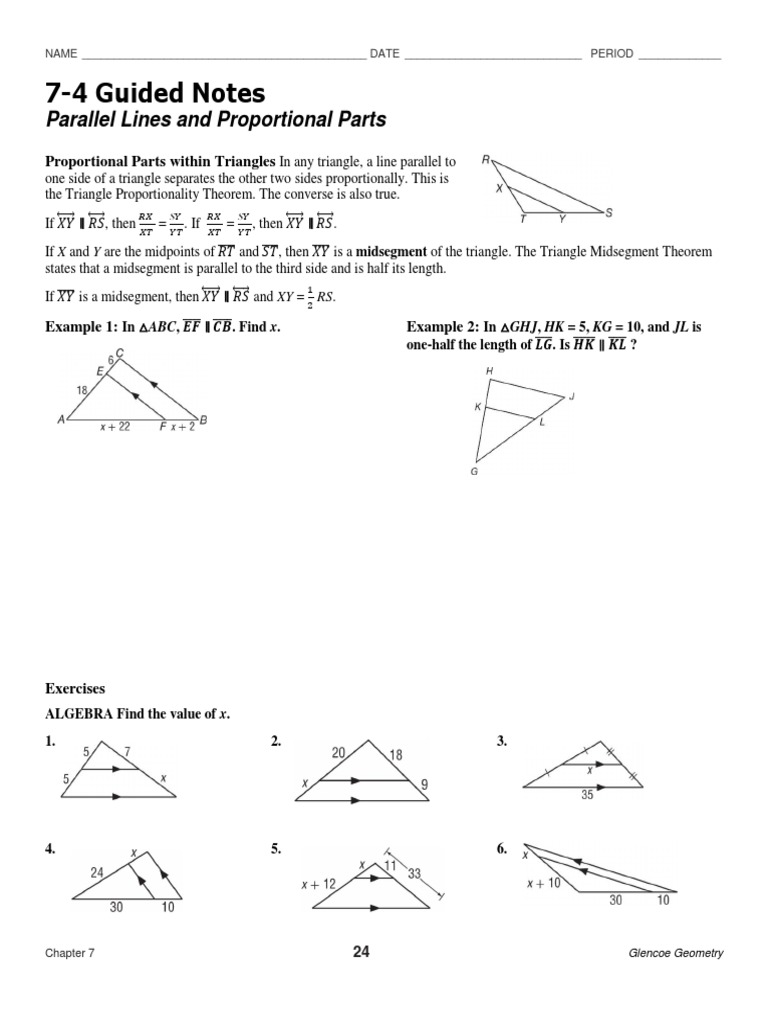 Geom 7.4 Guided Notes | PDF | Triangle Geometry | Triangle