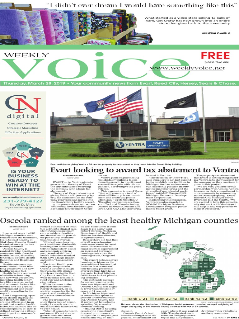 Voice: Evart Looking To Award Tax Abatement To Ventra | PDF