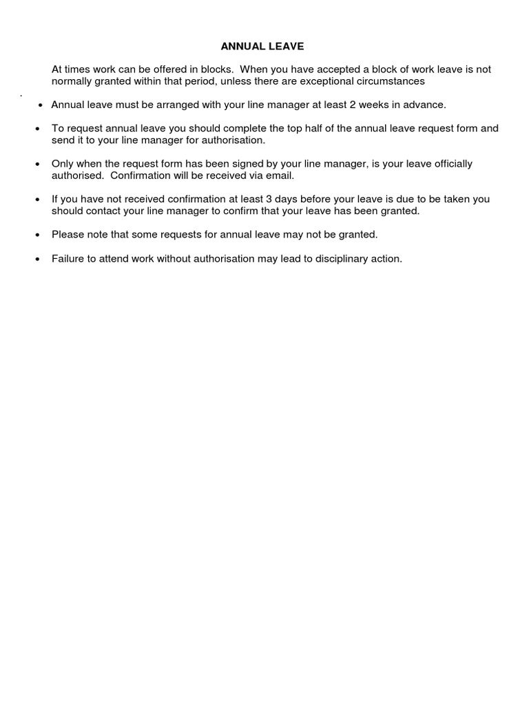 Annual Leave | PDF