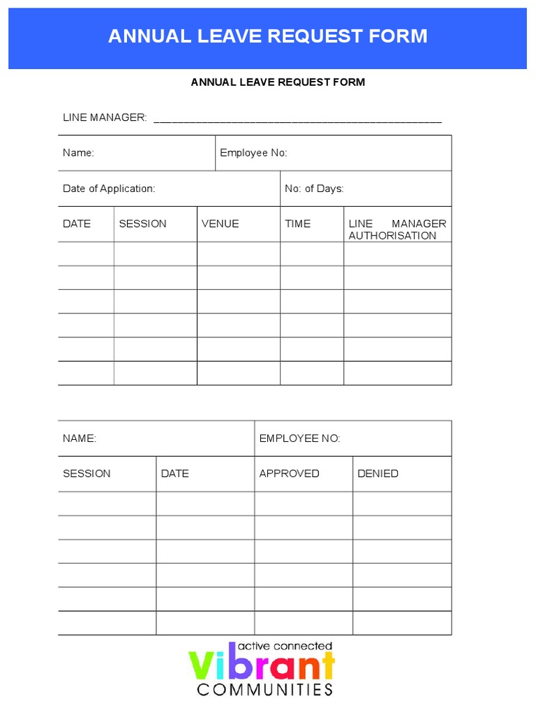 Annual Leave REQUEST FORM | PDF