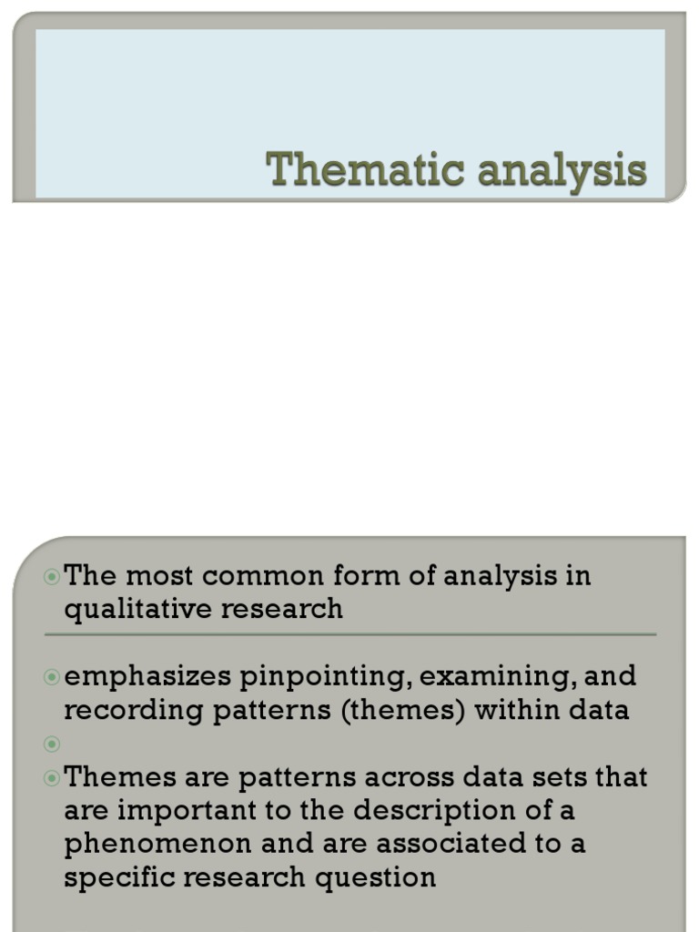 Thematic Analysis | PDF | Scientific Method | Science