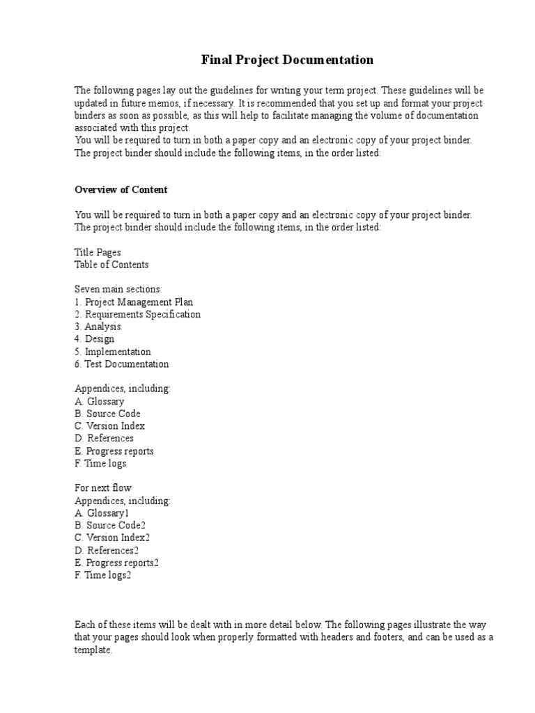 Final Project Documentation: Overview of Content | PDF | Specification (Technical Standard ...