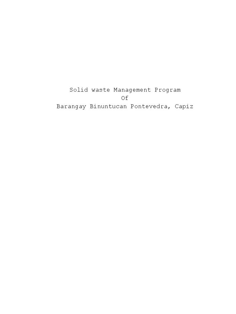 Solid Waste Management Program | PDF | Municipal Solid Waste | Waste