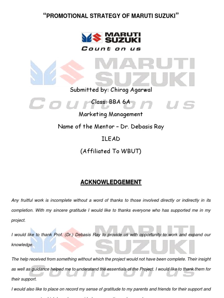 Maruti Suzuki Promotional Strategy Analysis | PDF | Promotion ...