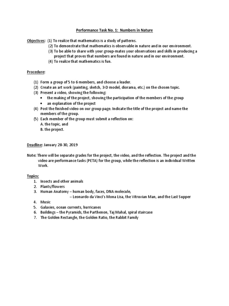 Performance Task No. 1 | PDF