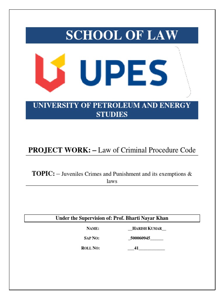 CRPC Project | PDF | Juvenile Court | Juvenile Delinquency