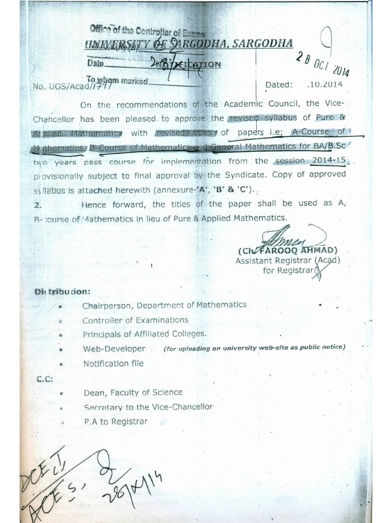 BSC Mathematics Syllabus PDF | PDF