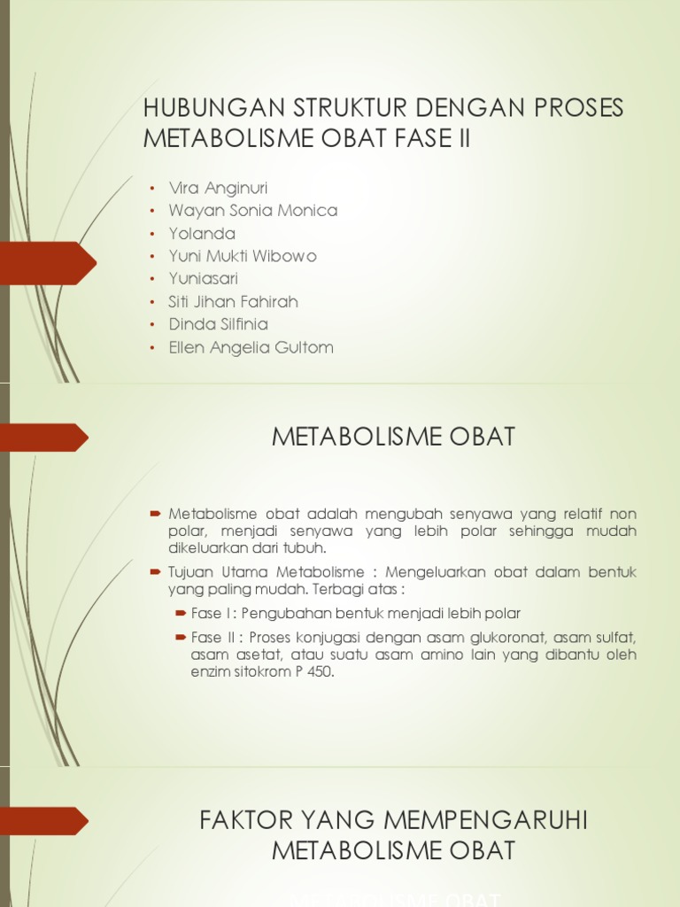 Hub. Struktur Dengan Proses Metabolisme Obat Fase II | PDF