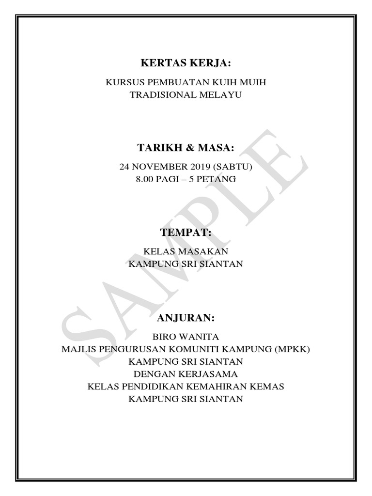 Contoh Kertas Kerja PDF | PDF