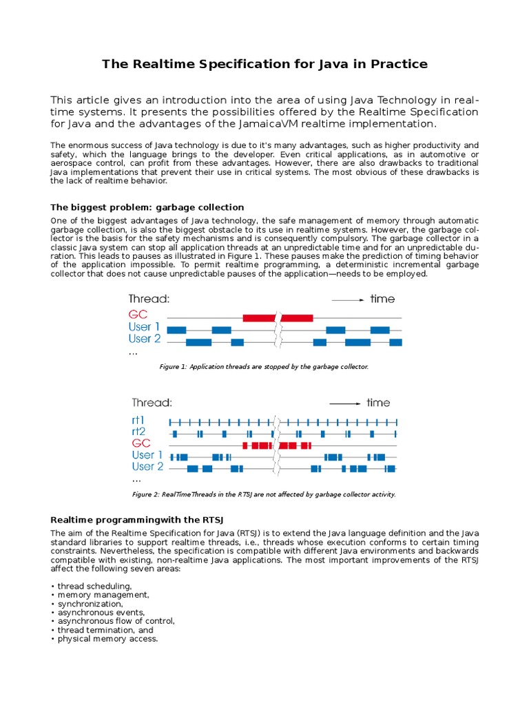 The Realtime Specification For Java in Practice: The Biggest Problem: Garbage Collection | PDF ...