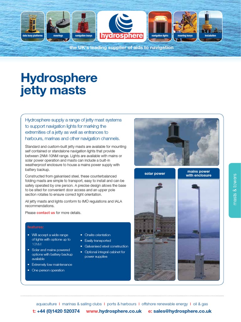 Navaid For Jetty Mast Data Sheet | PDF | Mast (Sailing) | Navigation