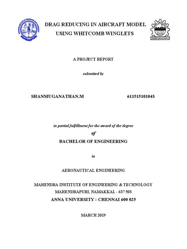 Drag Reducing in Aircraft Model Using Whitcomb Winglets | PDF | Airfoil ...