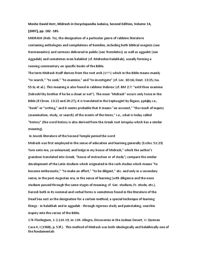 An In-Depth Analysis of the Genre of Midrash in Rabbinic Literature ...