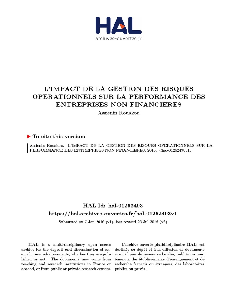 Gestion Des Risques | PDF | Risque opérationnel | Risque