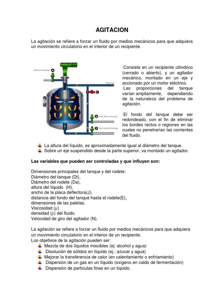 AGITACION.docx | Tanques | Turbina