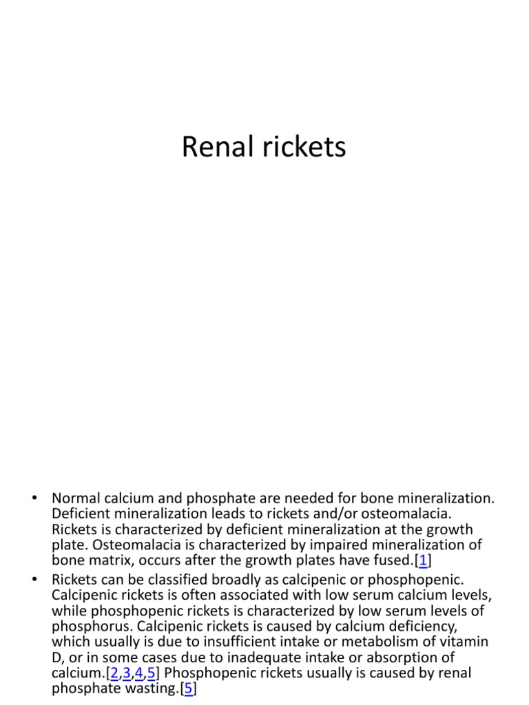Renal Rickets | PDF | Vitamin D | Medical Specialties