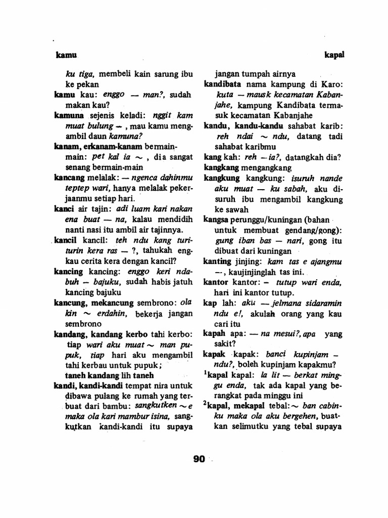 Kamus Bahasa Karo-Indonesia (2001) (101-200) PDF | PDF | Griya & Taman