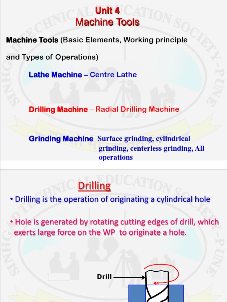Unit 4 Machine Tools Lecture 3 | PDF | Drill | Drilling