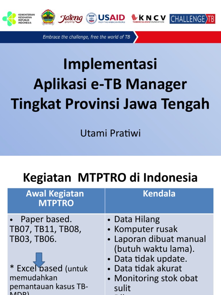 Implementasi Aplikasi e-TB Manager Tingkat Provinsi Jawa Tengah | PDF