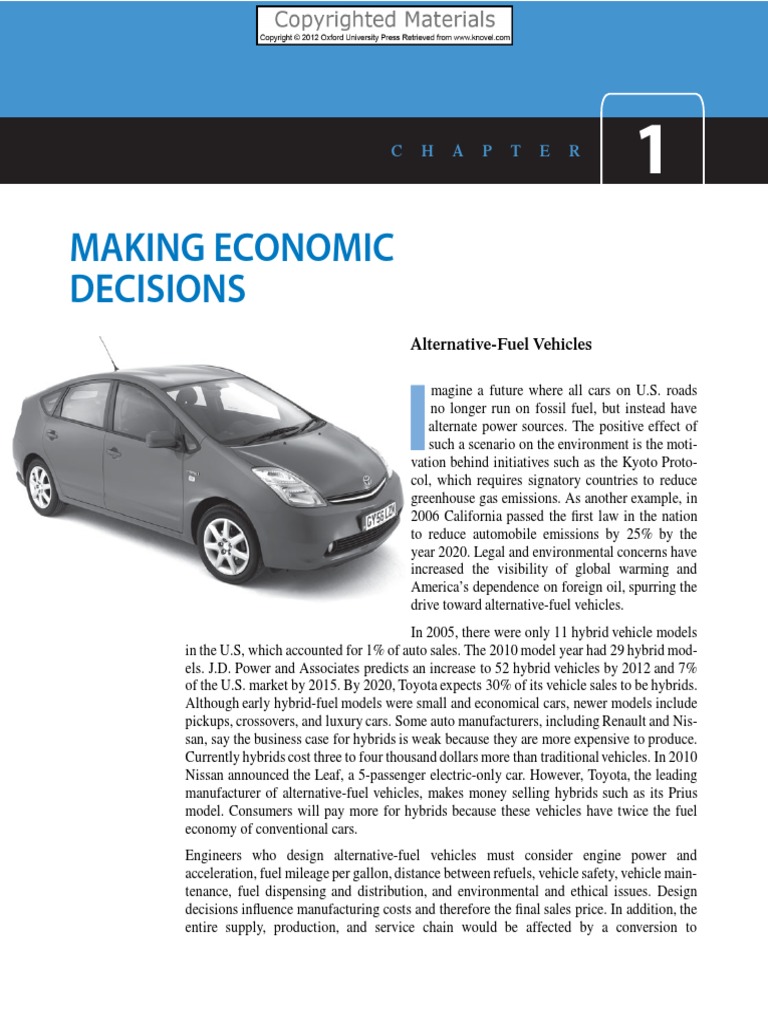 Chapter 1 Making Economic Decisions | PDF | Hybrid Electric Vehicle ...