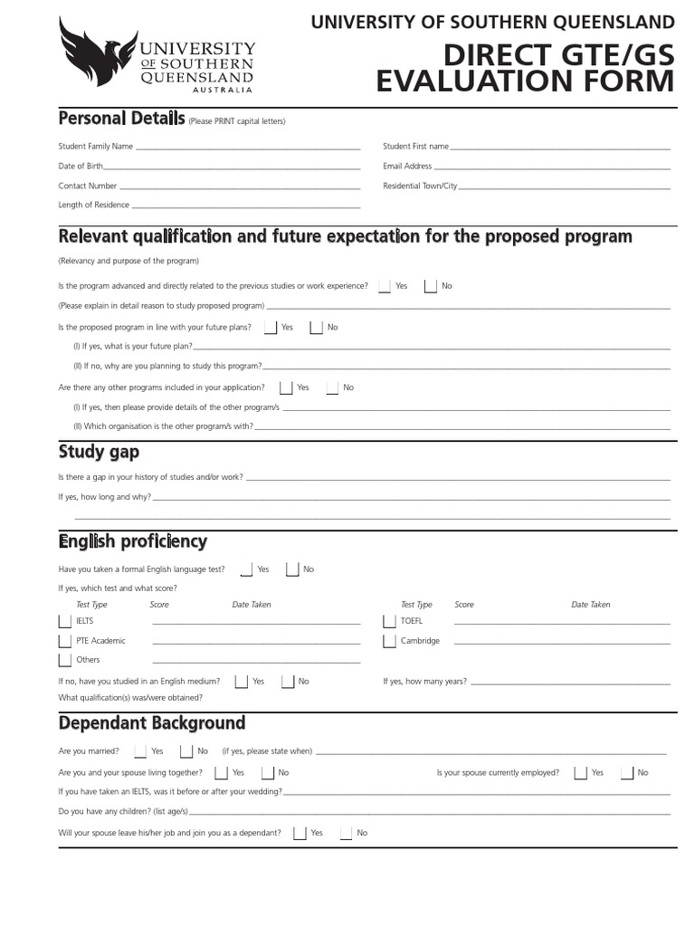 2016 Intnl Student GTE Form | PDF | International English Language ...