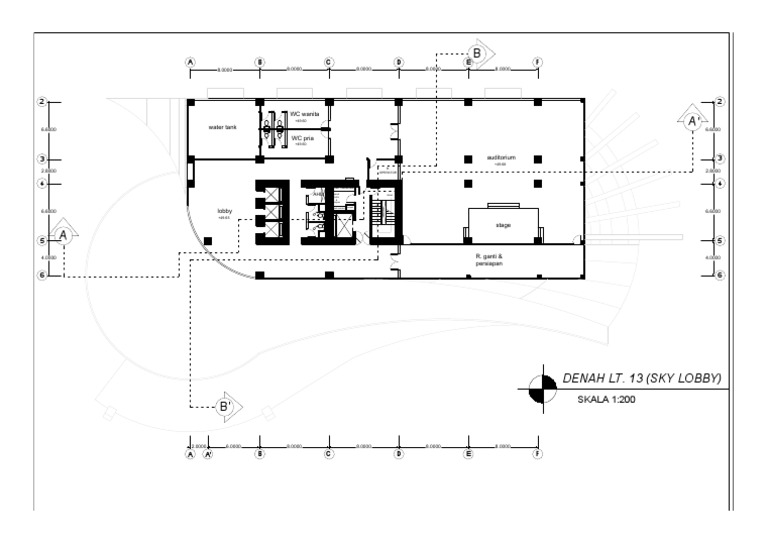 Denah Lt. 13 (Sky Lobby) : A B C D E F | PDF