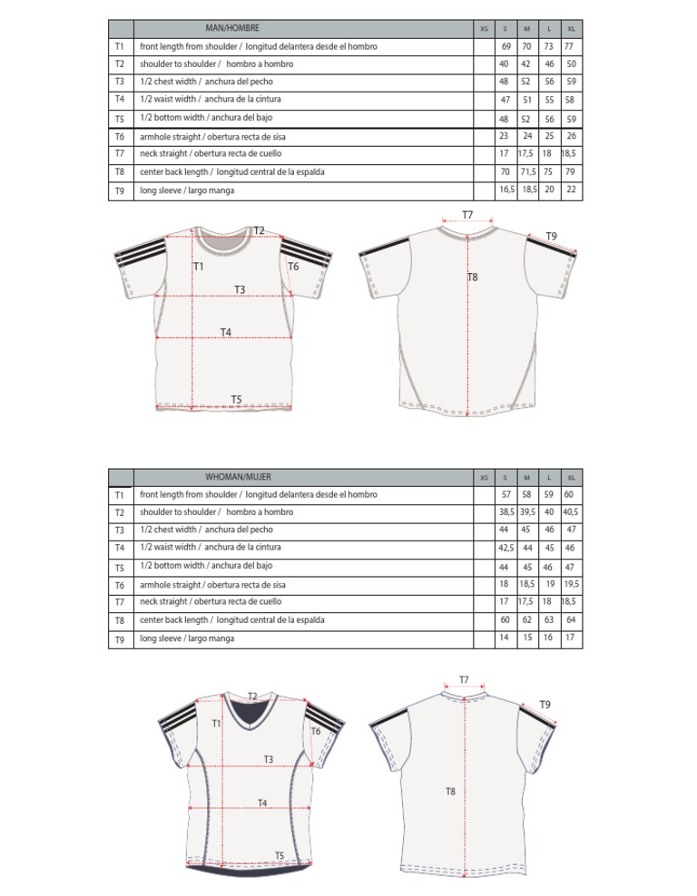 Ropa 2019: Medidas y Tallas | PDF