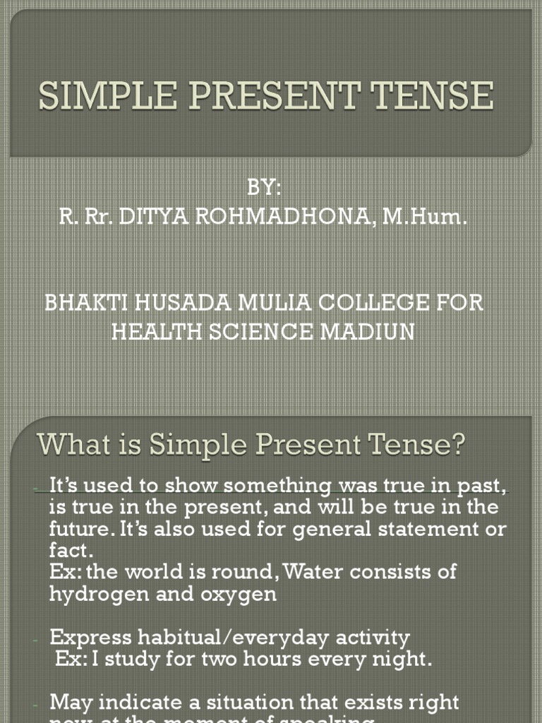 Understanding Simple Present Patterns | PDF | Verb | Syntactic ...