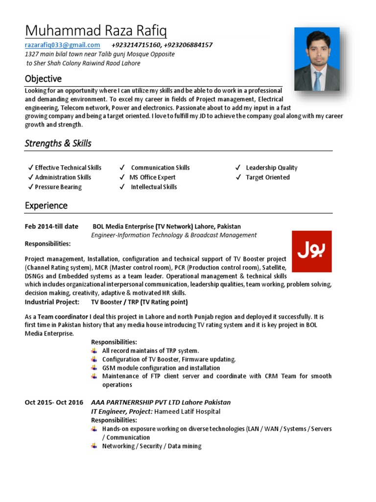 Muhammad Raza Rafiq resume | PDF | Computer Network | Digital Technology