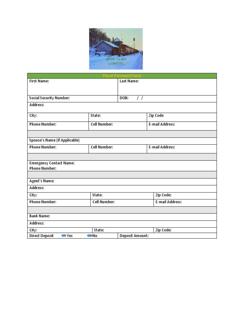 Player Personnel Information Form | PDF