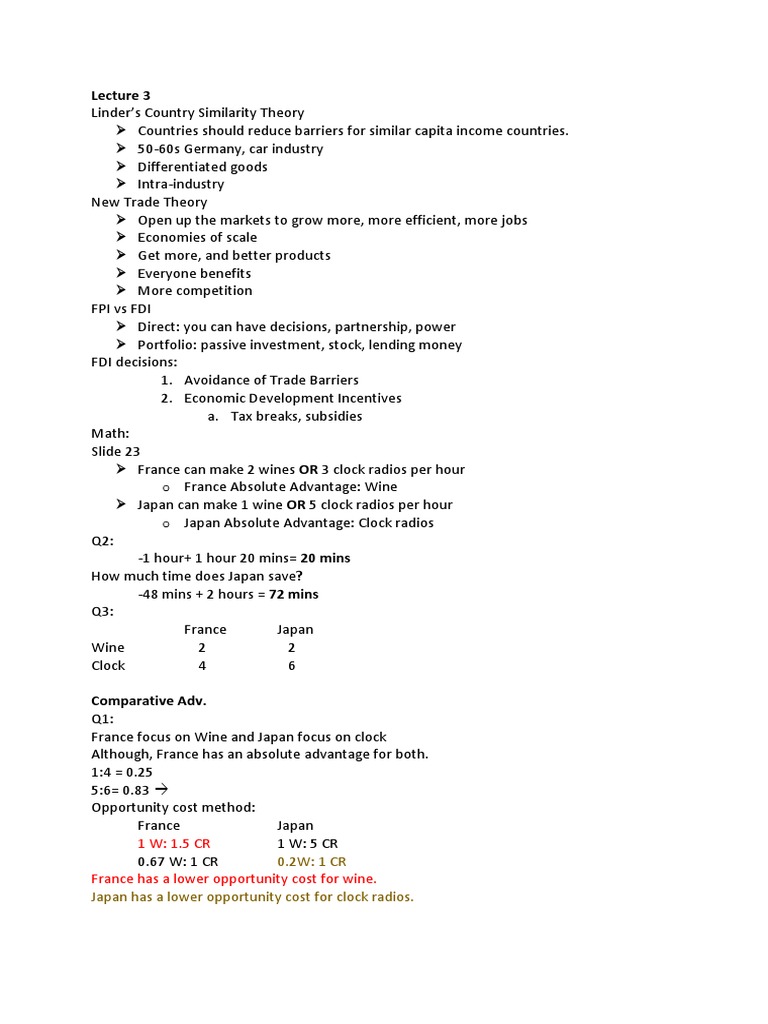 Linder's Country Similarity Theory and New Trade Theory | PDF