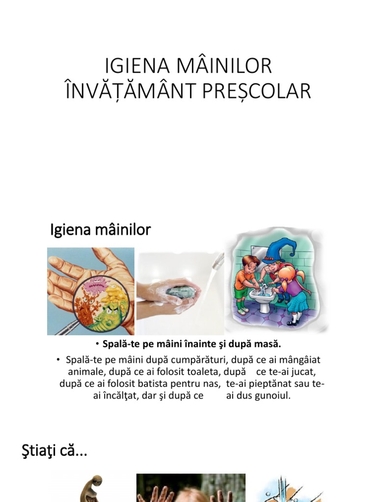 Igiena Mainilor Gradinita | PDF