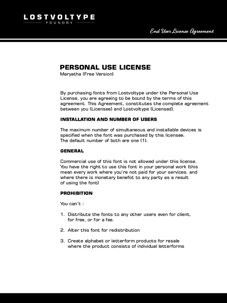 Personal Use License: Installation and Number of Users | PDF | License ...