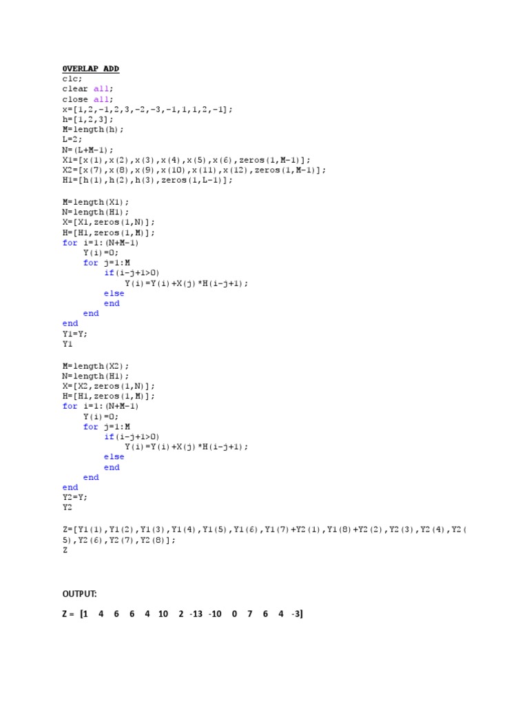 All All: Overlap Add | PDF